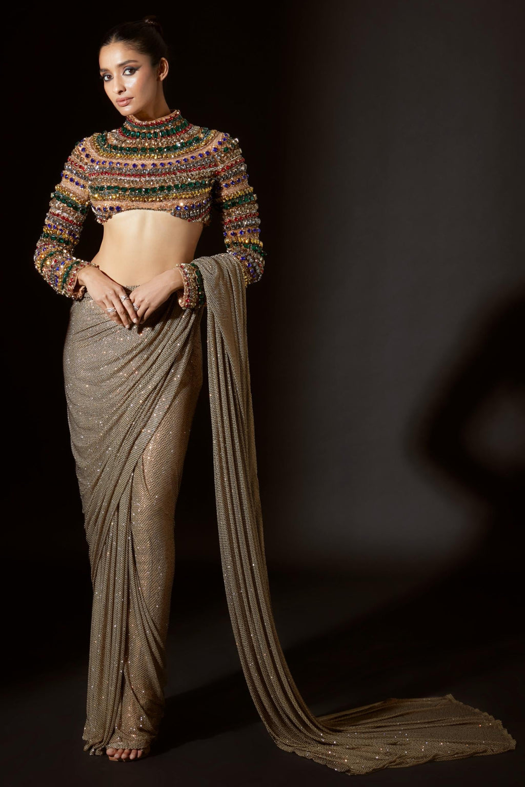 Gold amun-ra titi saree set - Itrh | Mrs. G